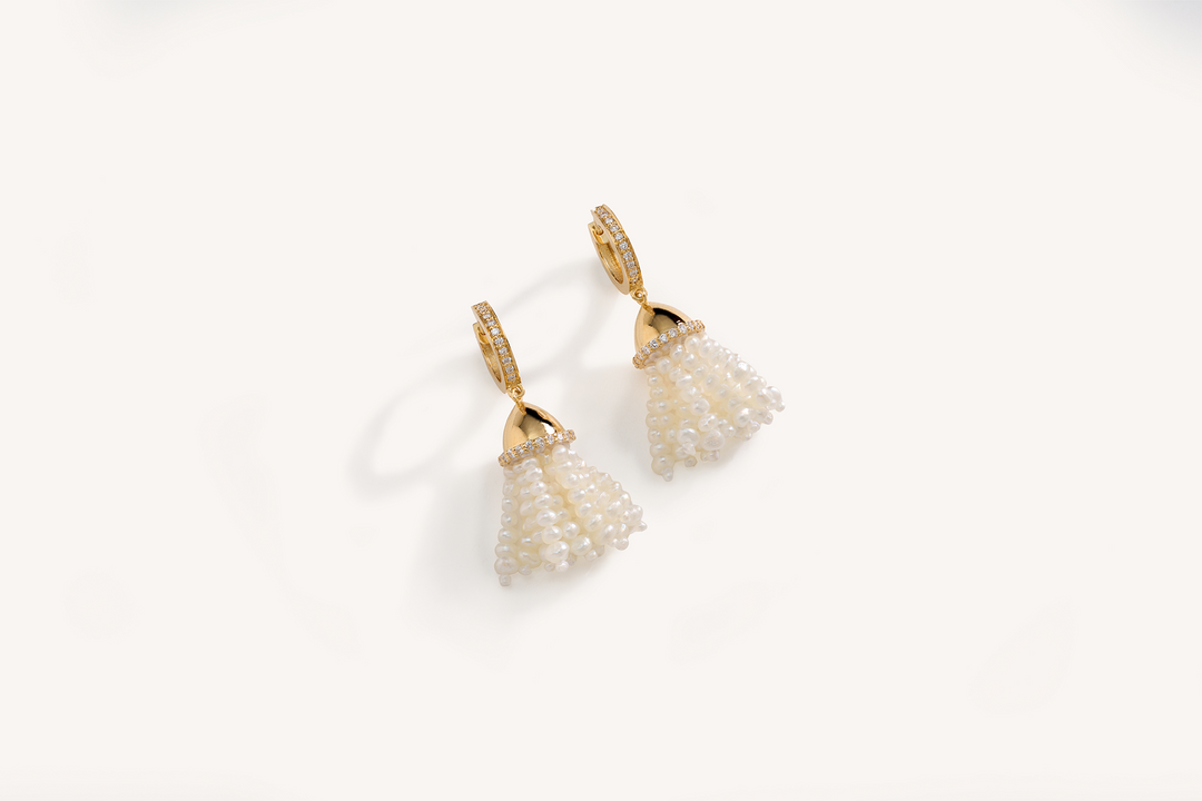 Micro Tassel Earrings (Yellow Gold)